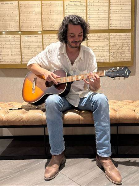 Max Gomez autographed vintage Recording King Dirty 30 guitar.